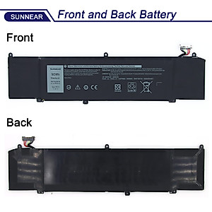 SUNNEAR XRGXX Battery Replacement for Dell Alienware M15 R1 2018 P79F, M17 R1 2019 P37E, Dell G5 5590/G7 7590 7790 P40E P82F P82F001 P40E001 P79F001 P37E001 1F22N JJPFK 0JJPFK 8622M 08622M 6YV0V