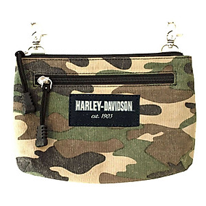 Harley-Davidson Women's Camo Print Cotton Canvas Hip Bag w/Strap - Brown