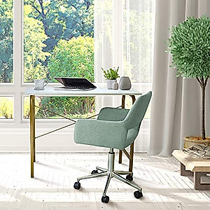 Teamson Home Margo Desk Table, Brass/White