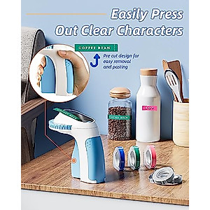 Memoqueen Embossing Label Maker Machine with 3 Tapes，Portable 3D Embosser, Handheld Mini Embossed Label Printer with 3 Label Maker Tape for Small Business Office Home and DIY Crafting-E975 Blue