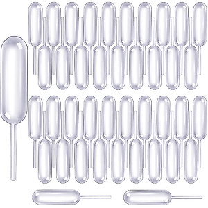 Teenitor Cupcake Pipettes, 60Pcs 4ml Alcohol Infuser Plastic Pipettes Dropper Squeeze Dropper Disposable Mini Flavor Liquor Infuser for Chocolate Strawberries Cupcakes