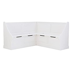 Linon Harris White Corner Breakfast Nook - Nook Only, Table is NOT included!