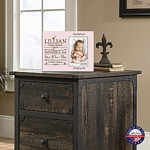 LifeSong Milestones Personalized Picture Frame New Baby Birth Announcement Picture Frame Holds 4x6 Photo Wall Decor Nursery Decor Baby Room Decor Modern Wall Decor Baby Keepsake Products