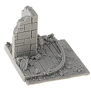 Almencla 1/35 Scale City Ruins Mini Resin Model Kit Unpainted 6x5.5x5cm