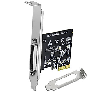 LinksTek 1-Port PCI Express Parallel Card for Printers, IEEE 1284 Standard DB25 LPT PCIE Parallel Port, Supports IEEE 1284 SPP, Nibble, Byte and ECP Mode, PCIE DB25 Parallel Port Card (PCIE-PA1)