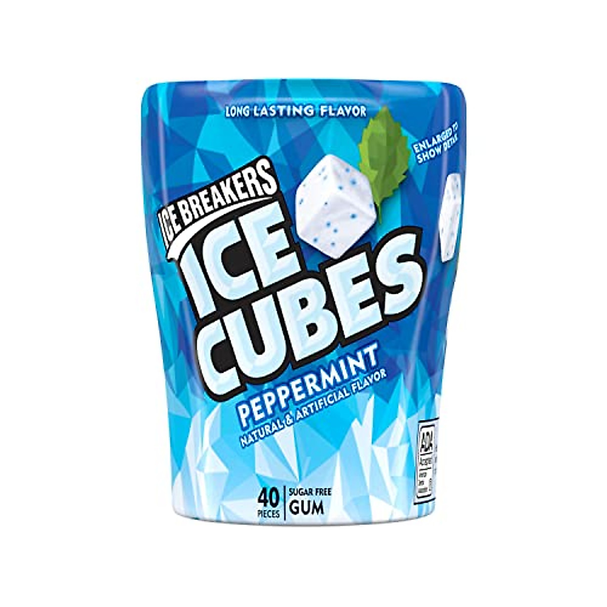 ICE BREAKERS Ice Cubes Peppermint Sugar Free Chewing Gum Bottles, 3.24 oz (6 Count, 40 Pieces)