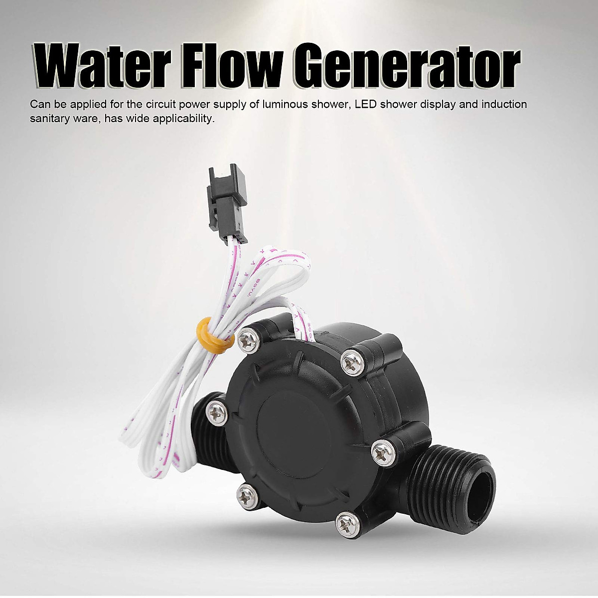 Kadimendium 3 Phase Hydro Generator AC 0-20V Multipurpose Water Turbine Generator Brushless Waterproof Water Flow Generator for Shower Head