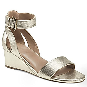 Aerosoles Women's Wedge Sandal, Gold Metallic