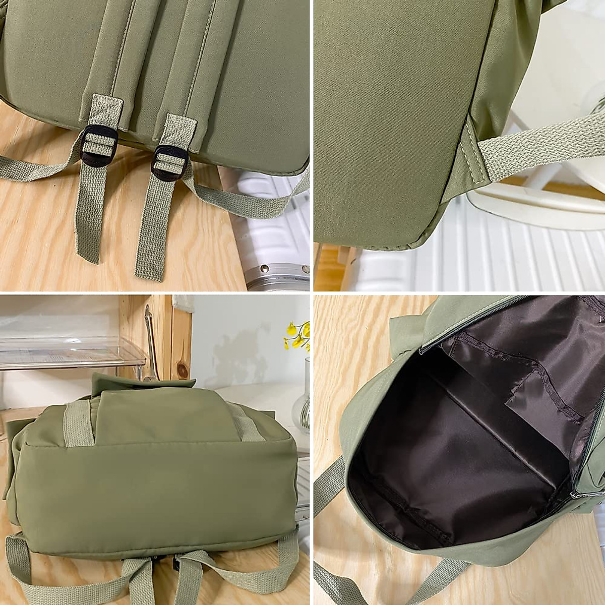 PRAGARI Laptop Backpack Tote Bag for Women Convertible Green School Travel Handbag Aesthetic College Students Casual Book Bag