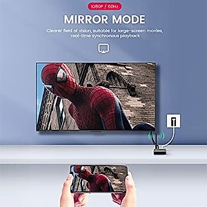 HPDFCU Wireless HDMI Display Adapter Dongle, Support 4K/60Hz, Support 2.4/5GHz Player Streaming DLNA Transmit Video/Audio from Android/iOS, Windows and MacOS to TV/Projector