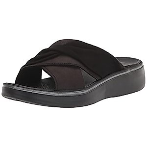 BZees Womens Take A Bow Slide Sandal Black 6.5 M