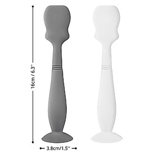 2 Pack Baby Diaper Cream Brush, Diaper Cream Spatula Applicator Silicone Baby Butt Paste Spatula for Babies, Newborn (Gray, White)