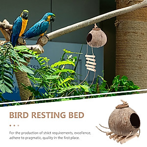 Ipetboom 1 Set Bird Nest Parrot Nest Parrot Bird House Parrot Birdcage Sleeping Bird Bed Decorative Bird House Coconuts Shell Birdcage Decorative Birdcage Resting Bird House Resting Nest