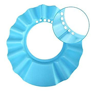 Baby Bathing Hat, Adjustable Shower Shampoo Cap, Shampoo Shower Bathing Protection Bath Cap Soft Adjustable Visor Hat for Toddler, Baby, Children (Blue)