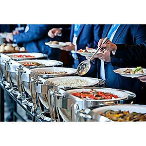 Serving Spoon x 2,Slotted Serving Spoon x 2,Serving Forks x 2,RTT 9 Inch Stainless Steel Catering Serving Utensils for Party Buffet Dinner Banquet Cooking Kitchen Basics,Mirror Finish Flatware