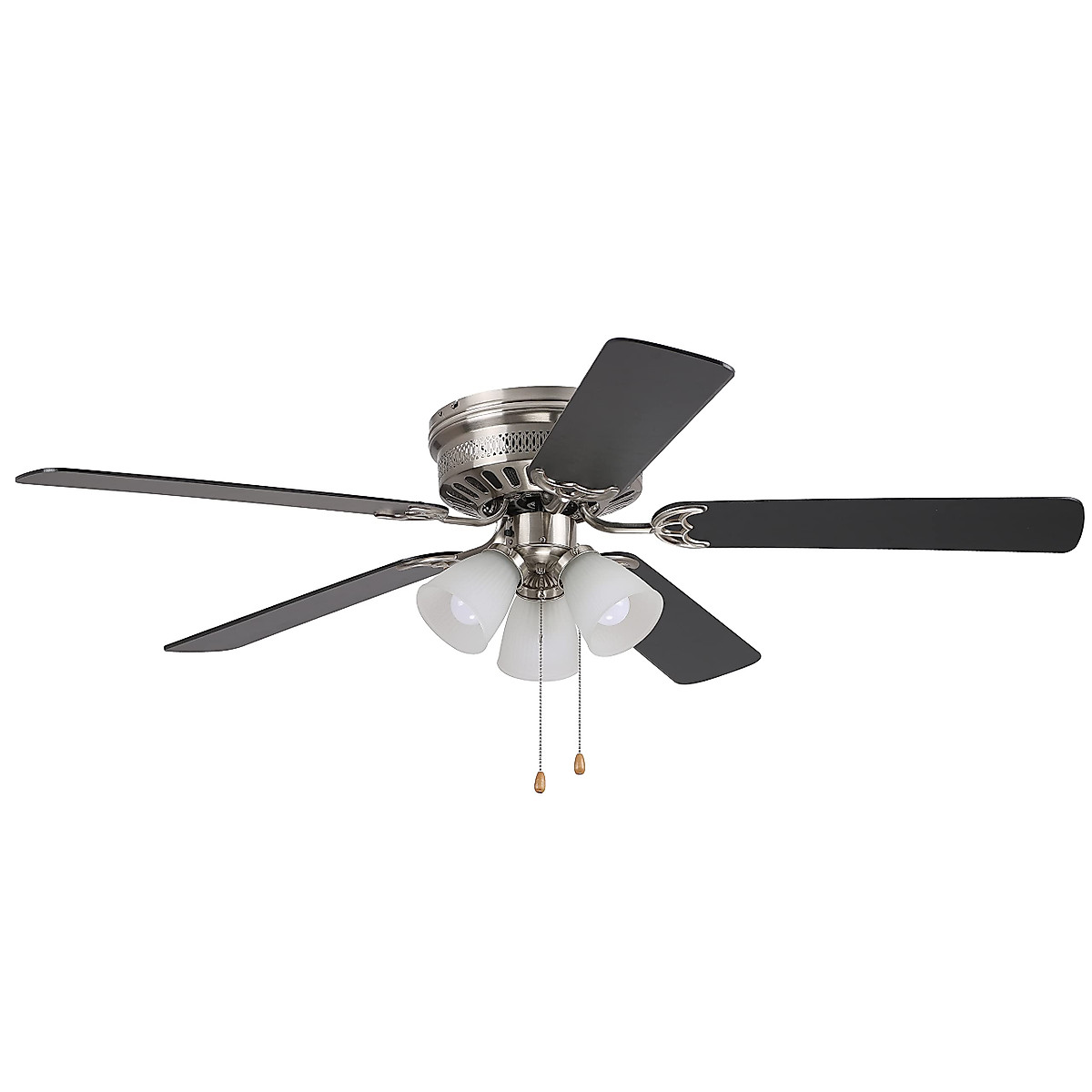 Litex Industries - 52" Flushmount Satin Nickel LED Ceiling Fan with 3 lights - CC52SN5L3 (10286)