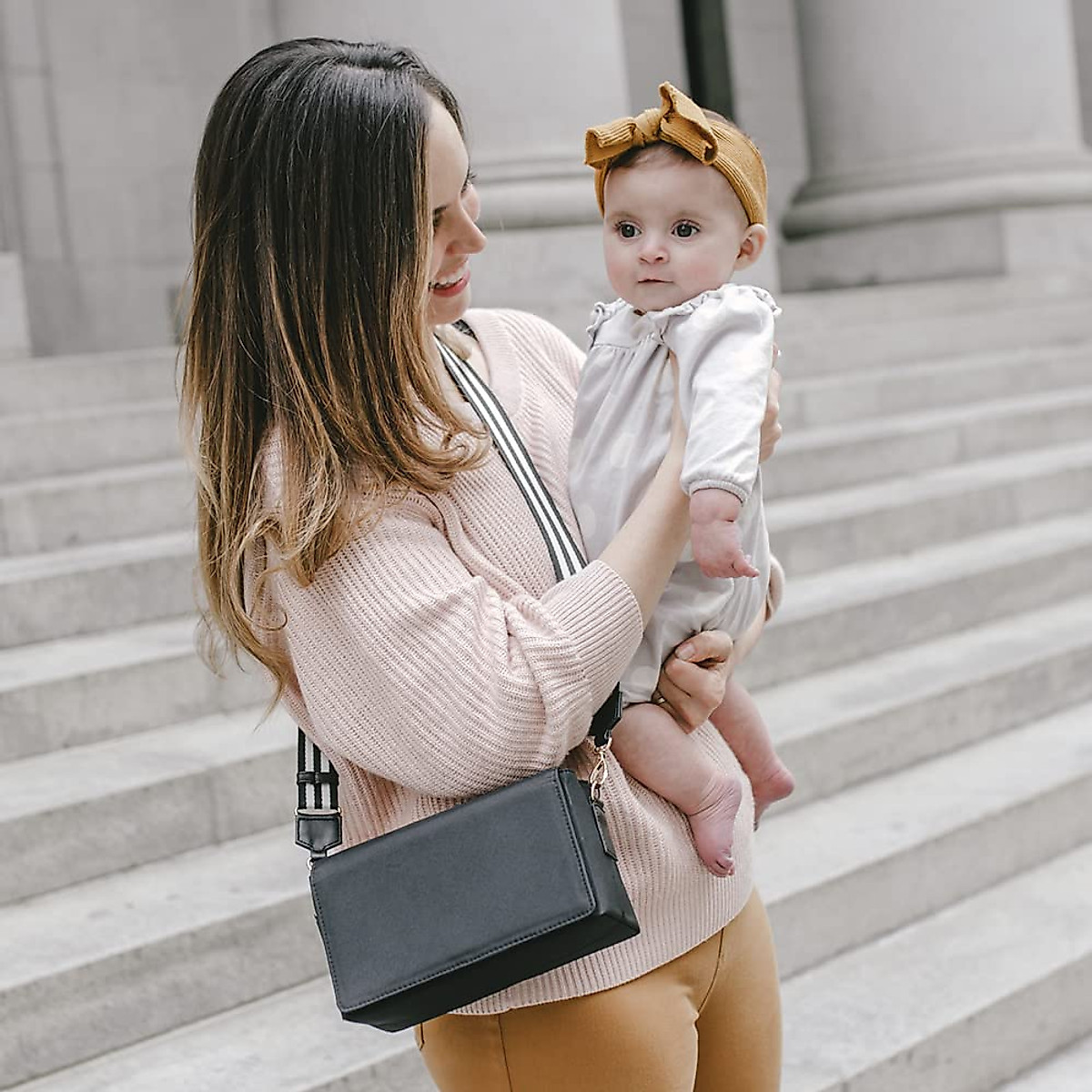 Crossbody Diaper Change Kit - Micro Diaper Bag (Black)