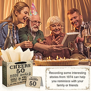 HHUIYUN 50th Birthday Gift Bag, Vintage 1974 Gift Bag with 50th Birthday Card and 50th Birthday Tissue Wrapping Paper, 50th Birthday Gifts for Him Her Husband Wife Mom Dad, 50 Birthday Party Supplies