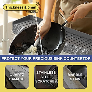 Silicone Sink Edge Protectors for Kitchen Sink, Kitchen Sink Splash Guard, Multifunction Kitchen Sink Accessories, Stainless Steel, Granite, Quartz Countertop Protectors For Kitchen & Bathtub Sink