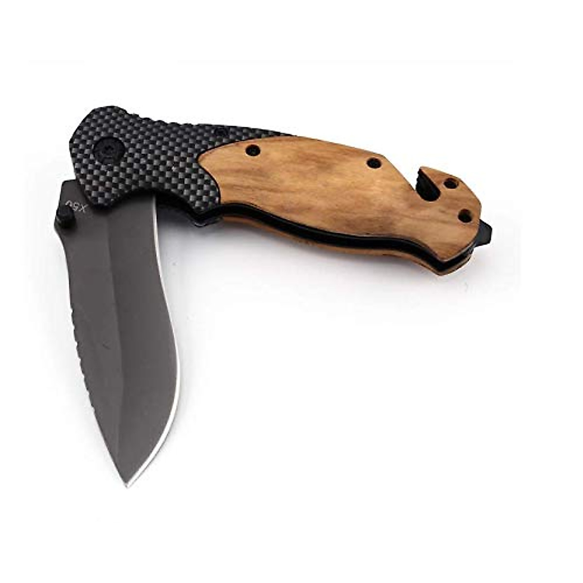 Krezy Case Customized Knife For Father, Pocket Knife Gift, Personalized Stainless Steel Carbon Fiber With Engraved Wooden Box, Engraved Pocket Knife