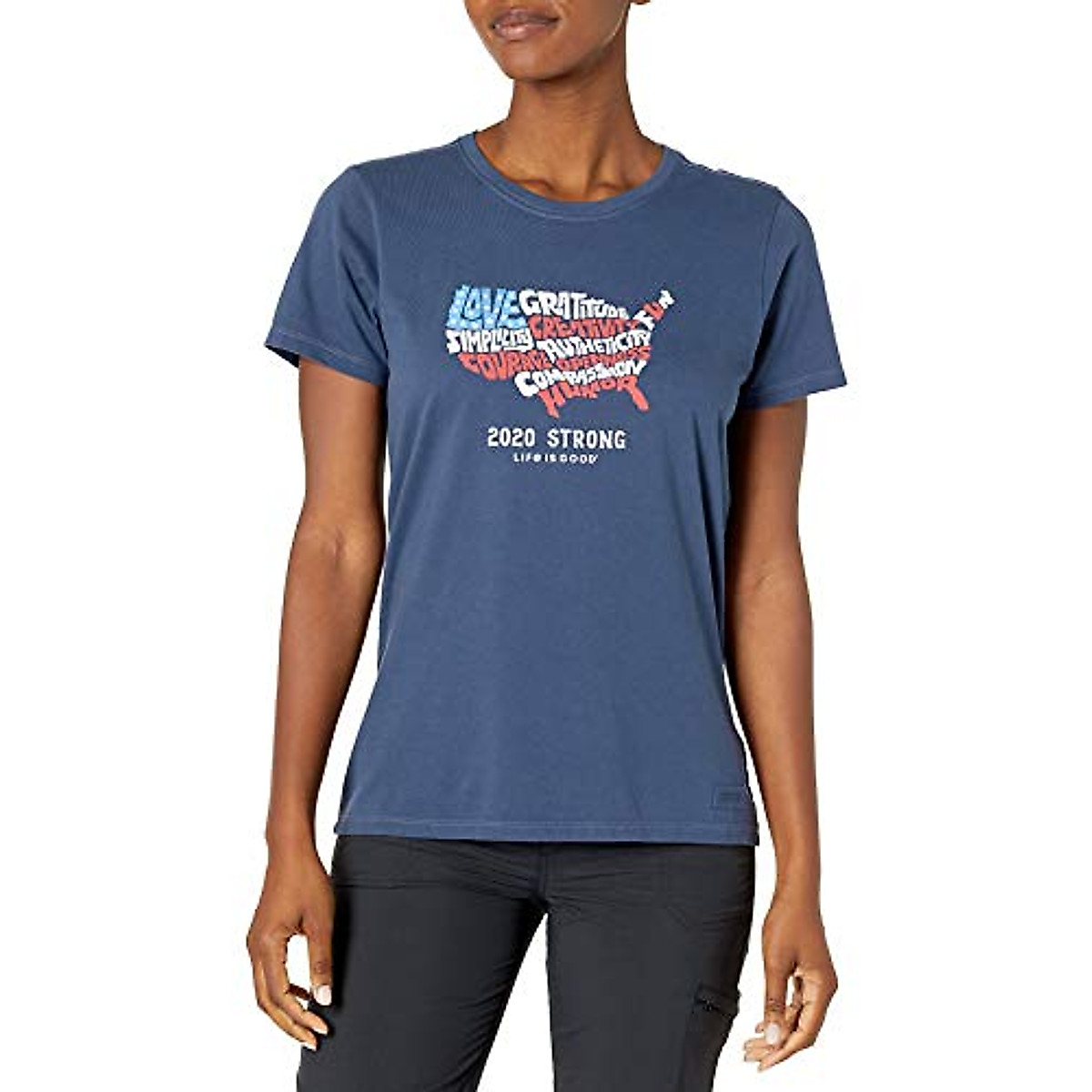 Life is good Womens Crusher, Darkest Blue, XX-Large