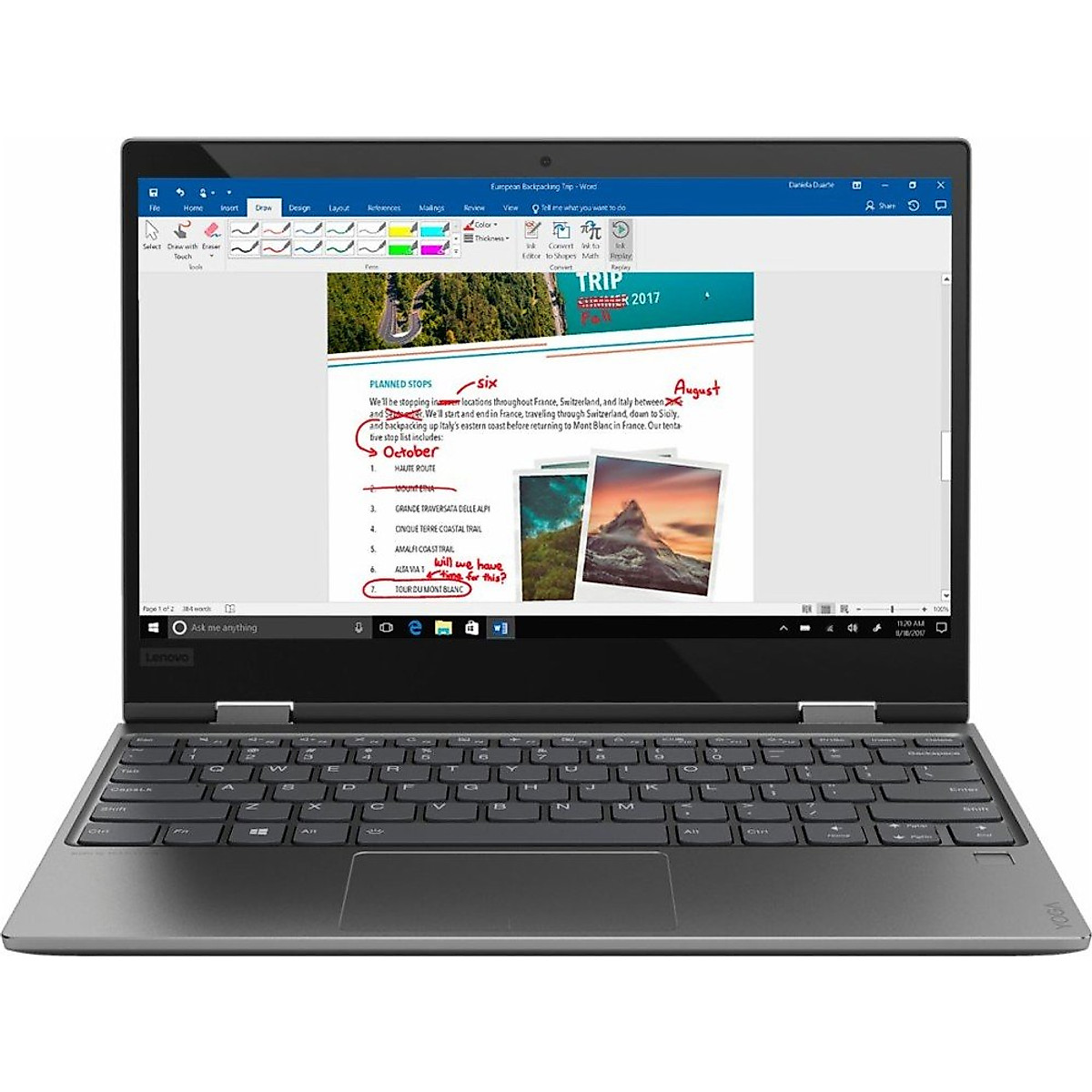 2020 Premium Flagship Lenovo Yoga 720 12.5 Inch FHD Touchscreen Tablet Laptop (Intel Core i5-7200U up to 3.1GHz, 8GB DDR4, 256GB SSD, USB 3.0, Harman/Kardon, Bluetooth, WiFi, Windows 10)