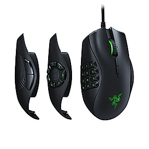 Razer Naga Trinity Gaming Mouse: 16,000 DPI Optical Sensor - Chroma RGB Lighting - Interchangeable Side Plate w/ 2, 7, 12 Button Configurations - Mechanical Switches