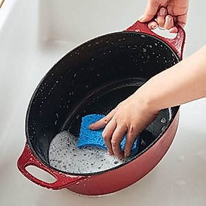 Rachael Ray NITRO Cast Iron Dutch Oven, 6.5 Quart, Red