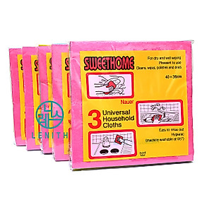 LENITH [15 Packs] German Universal Household Color Dish Cloths (3 Colors, 15ea) Machine Washable Super Absorbent, Drying Eco-Friendly Non-Woven Fabric Kitchen Cleaning Cloth