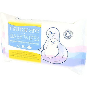 Natracare Organic Cotton Baby Wipes 50 ct (12-Pack)