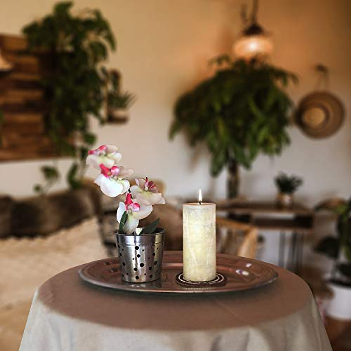 Simply Soson 3x4 Ivory Rustic Pillar Candles Bulk, Dripless Clean Long Burning Candles, Large Decorative Candles, Unscented Candles for Wedding, Rustic Home Decor, Dinner and Parties–Pack of 3