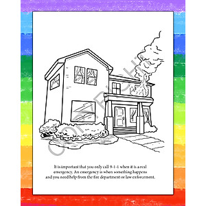 ZOCO - Emergency and Learn about 911 - Educational Coloring Books (50 Bulk Pack, With Crayons) - Police Handouts for Kids - Community Relations - Games, Puzzles, Activities