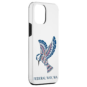 iPhone 14 Pro Max Federal Way Washington Kingfisher Native American Bird Gift Case
