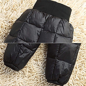 Baby Girls Full Length Pants Thicken Warm Down Pants Windproof Winter Snow Pants Trousers Black 18 Months