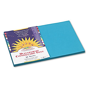 Prang (Formerly SunWorks) Construction Paper, Turquoise, 12" x 18", 50 Sheets