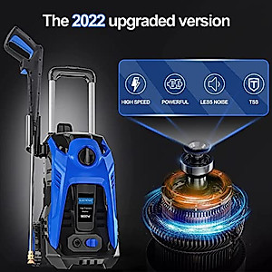 Electric Power Washers - 3500 PSI + 2.6 GPM High Pressure Washer Electric Powered Washers with Adjustable Spray Nozzle Foam Cannon and Hose Reel, IPX5 Car Water Power Washer for Home/Driveway/Patio