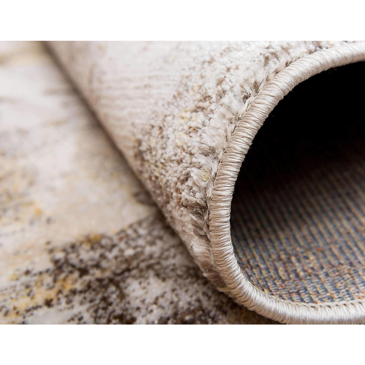 Unique Loom Helios Collection Area Rug - Santorini (9' x 12' 2" Rectangle, Ivory Beige/ Gold)