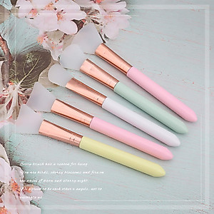 Elisel 5pcs Silicone Face Mask Brushes Flexible Facial Mud Mask Applicator Brush for Applying Facial Mask,Sleeping Mask, clay mask,Body Lotion Mask Beauty Tools Makeup Brushes Applicator (Style 1)