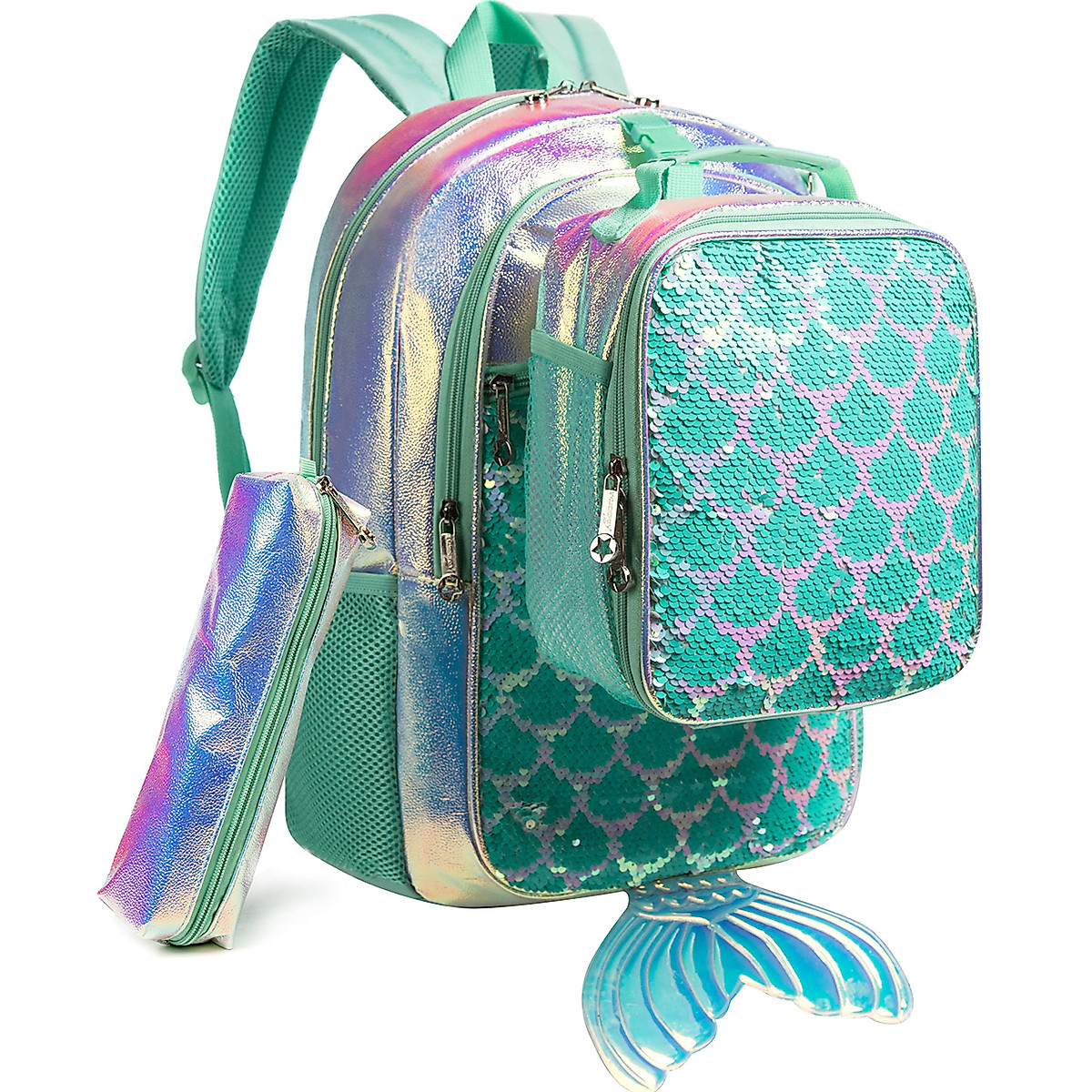 Jasminestar School Backpacks 17 inch with Lunch Bag and Pencil Case for Boys and Girls, Lightweight Bookbags for Elementary