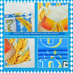 Avezano Oktoberfest Decorations German Bavarian Check Flag Porch Sign Oktoberfest Banner Oktoberfest Festival Welcome Hanging Banner Oktoberfest Party Supplies