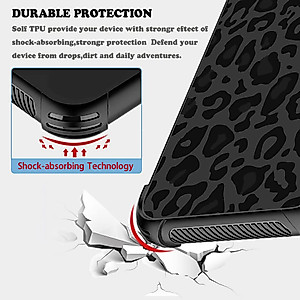 ZHEGAILIAN Case Compatible with iPhone 11 Pro,Black Grey Leopard Case for iPhone 11 Pro for Girls Women,Pattern Design Anti-Scratch Organic Glass Case for iPhone 11 Pro 5.8 inch