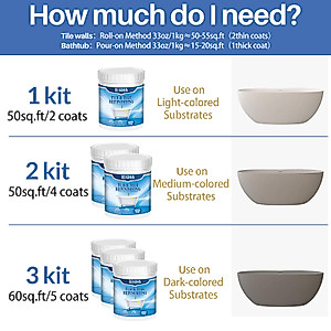 Tub and Tile Refinishing Kit,Bathtub Sink Paint Reglaze Kit,Odorless Water Based