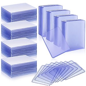 550 Pieces Card Sleeves Hard Card Sleeves Holder Clear Protective Card Holders Plastic Card Protector Holders for Baseball Card, Sports Cards, Trading Card, Game Card, 3 x 4 Inches