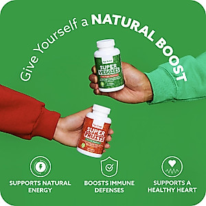 Feel Great Fruit and Vegetable Supplements | 20+ Super Reds & Greens for Natural Energy Support | Vegan Fruit and Veggie Vitamins | 2 Pack of 90 Count Each