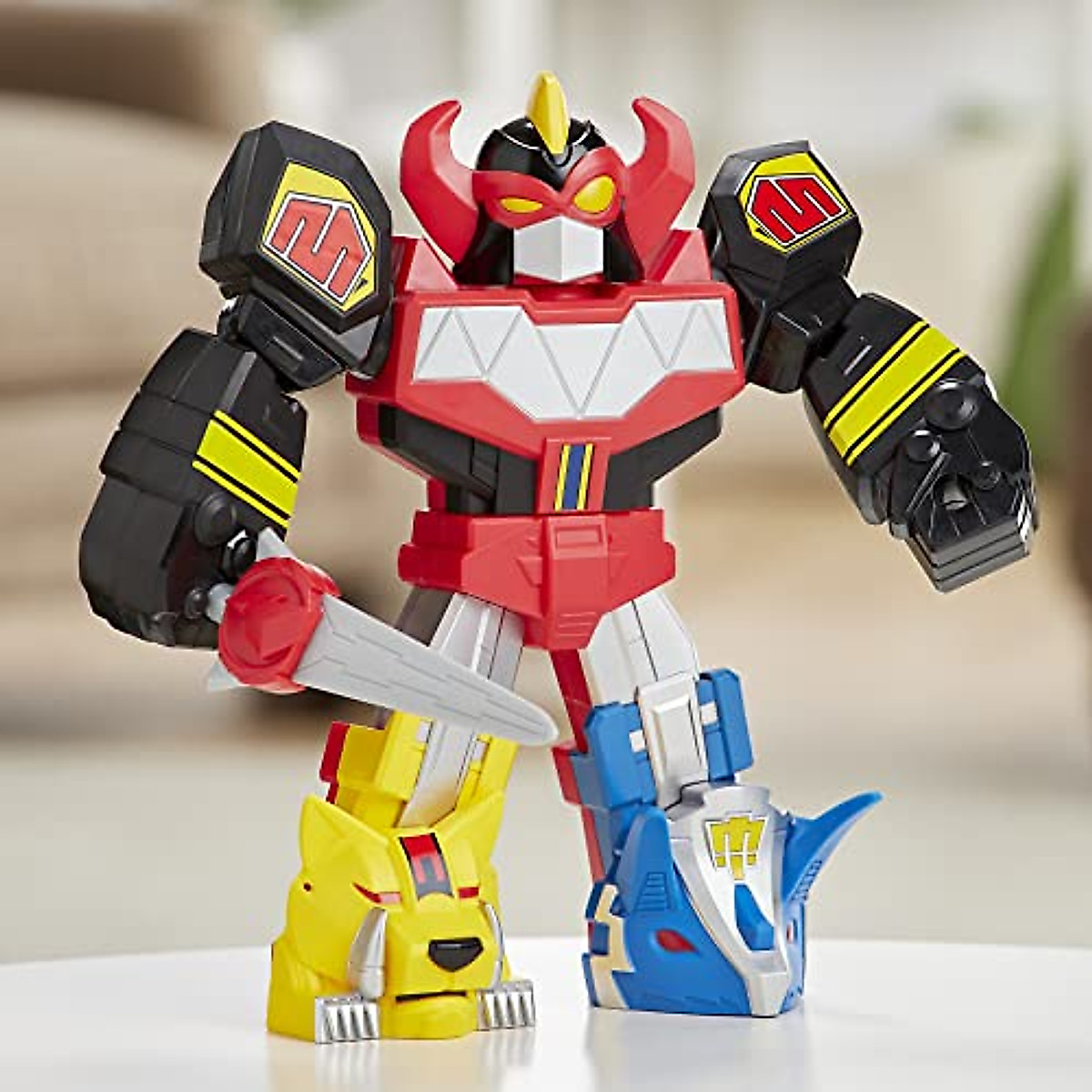 Power Rangers Playskool Heroes Mega Mighties Megazord Action Figure, 12-Inch Mighty Morphin Toy for Kids Ages 3 and Up
