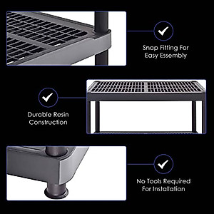 Juggernaut Storage 5-Level Heavy Duty Plastic Shelving System, Black/Gray (RSHD3624-5BG)