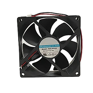 RDL9025S DC12V Brushless DC Fan, 0.16A 9025 2-Wire Cooling Fan