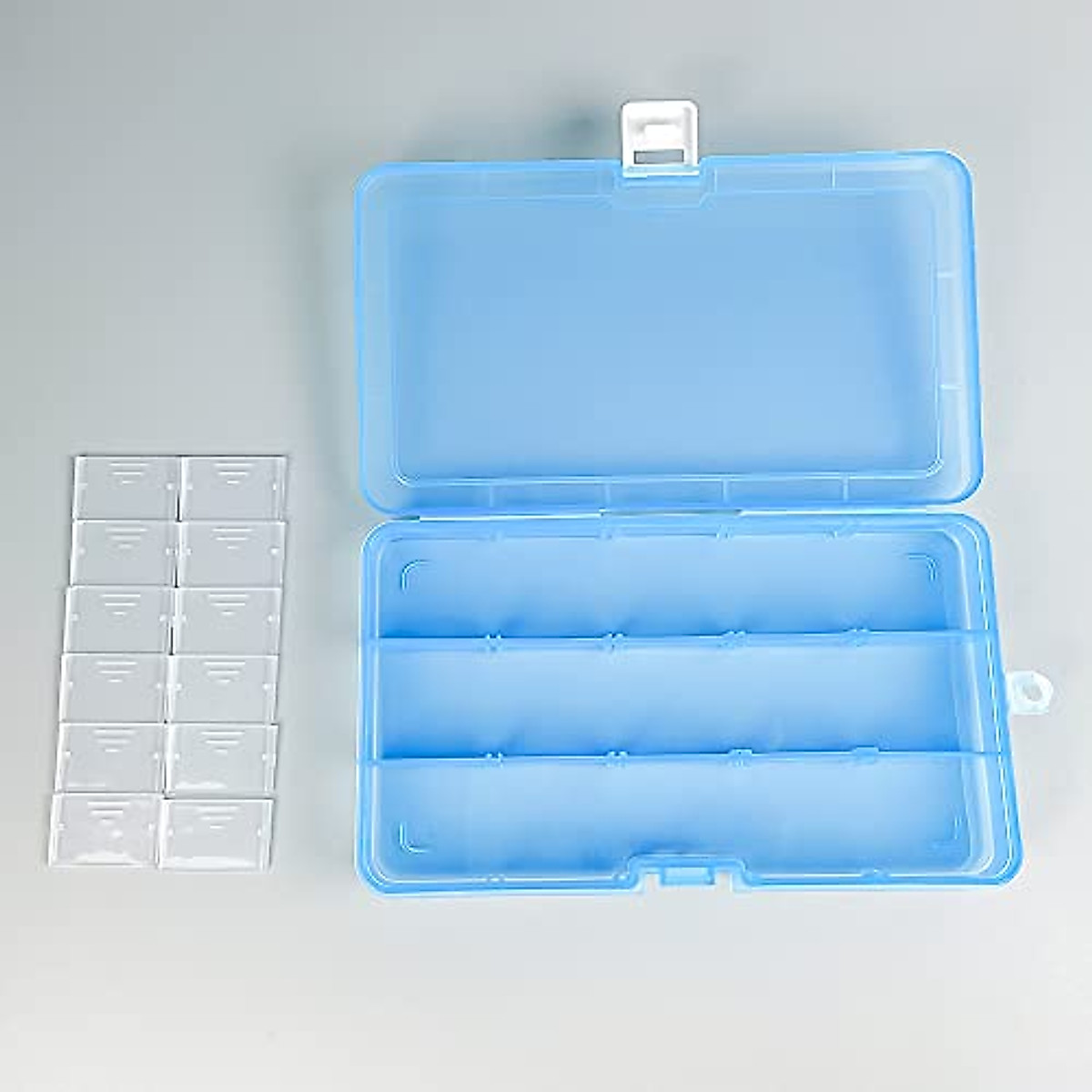 Qualsen 8 Pack Bead Organizer Plastic Compartment Box with Adjustable Dividers Craft Tackle Organizer Storage Containers Box 15 Grid (4 Colors)