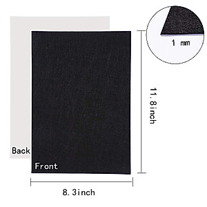 12 Pieces Adhesive Halloween Felt Fabric Sheets Orange and Black Craft Felt Fabric Sticky Back Sheets for Halloween DIY Craft Sewing Patchwork Decorations, 11.8 x 8.3 Inches