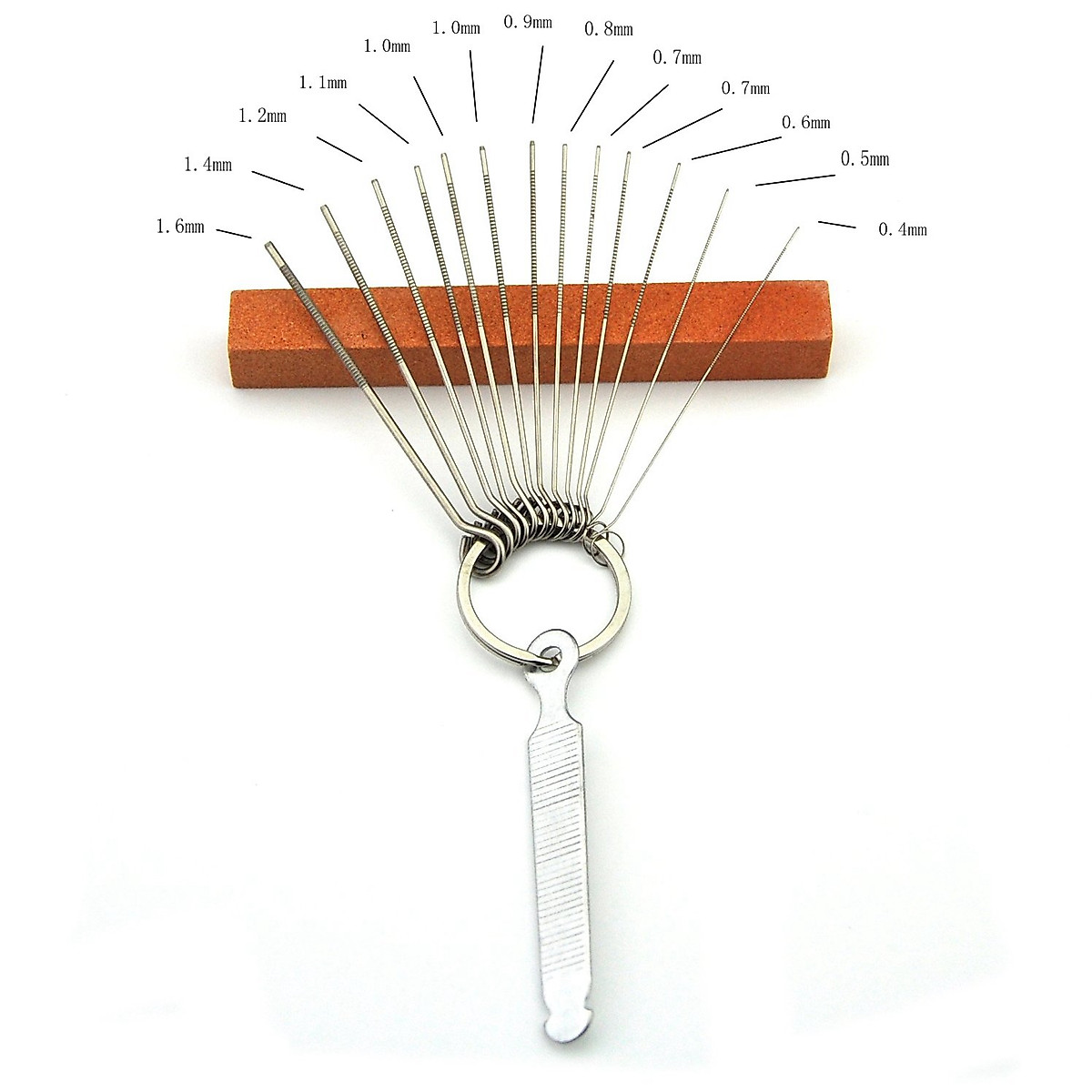 Guitar Bridge Saddle Nut Files Set - 13 Different Size Needle Files with Circular Cross Section and 9 Pcs Sand Paper For Bass, Ukulele, Acoustic & Electric Guitar nut slot polish - iLuiz